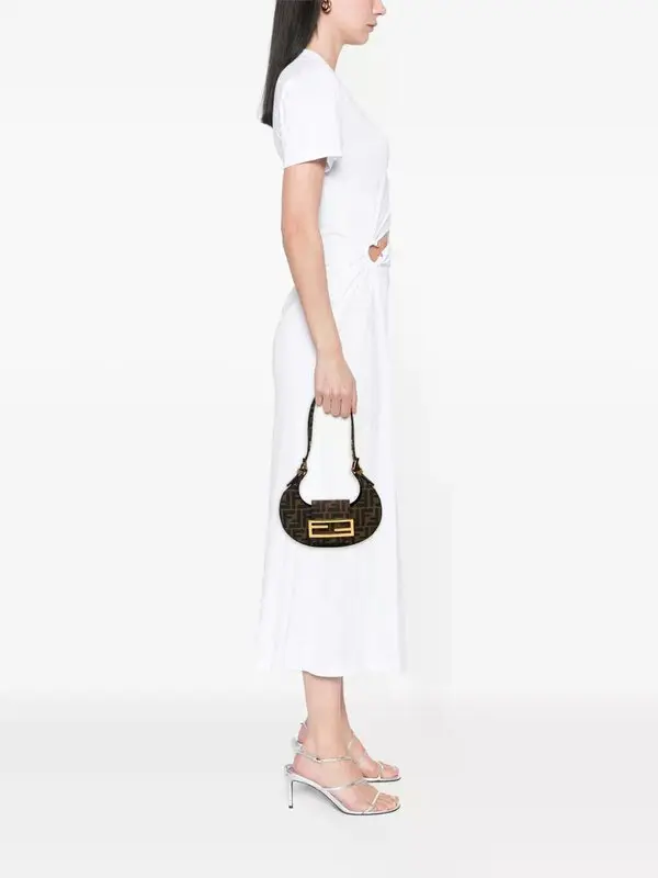 Fendi Mini Zucca Canvas Cookie Hobo Bag - Brown