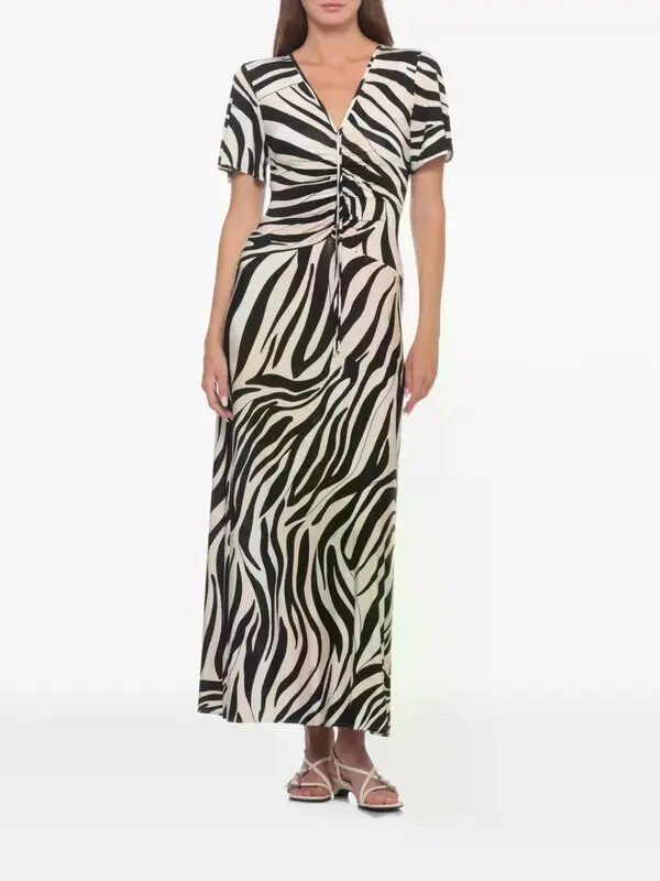 Marella Mlsteca Zebra-print Drawstring Maxi Dress