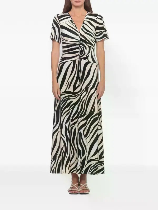 Marella Mlsteca Zebra-print Drawstring Maxi Dress