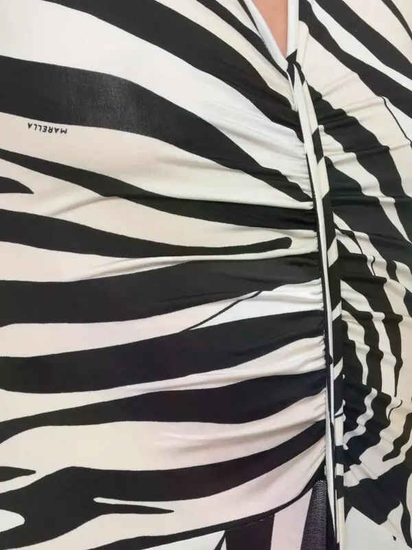 Marella Mlsteca Zebra-print Drawstring Maxi Dress