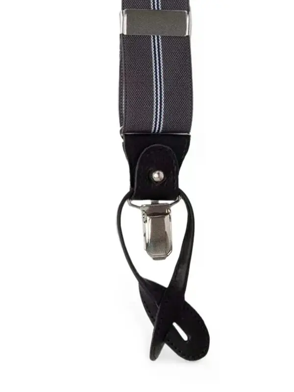 HACKETT LONDON Central Stripe Leather-trim Braces