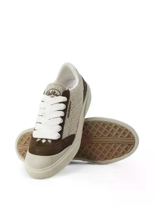 Casablanca Monogram-print Calf Suede-panel Sneakers
