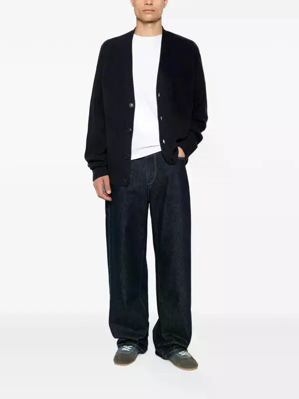 DIANA STUDIO Ribbed Knit V-neck Cardigan - Blue