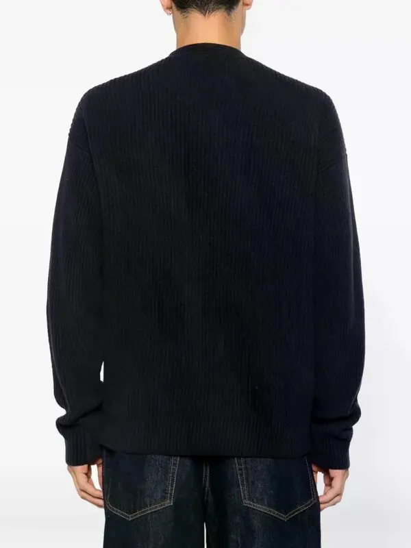 DIANA STUDIO Ribbed Knit V-neck Cardigan - Blue
