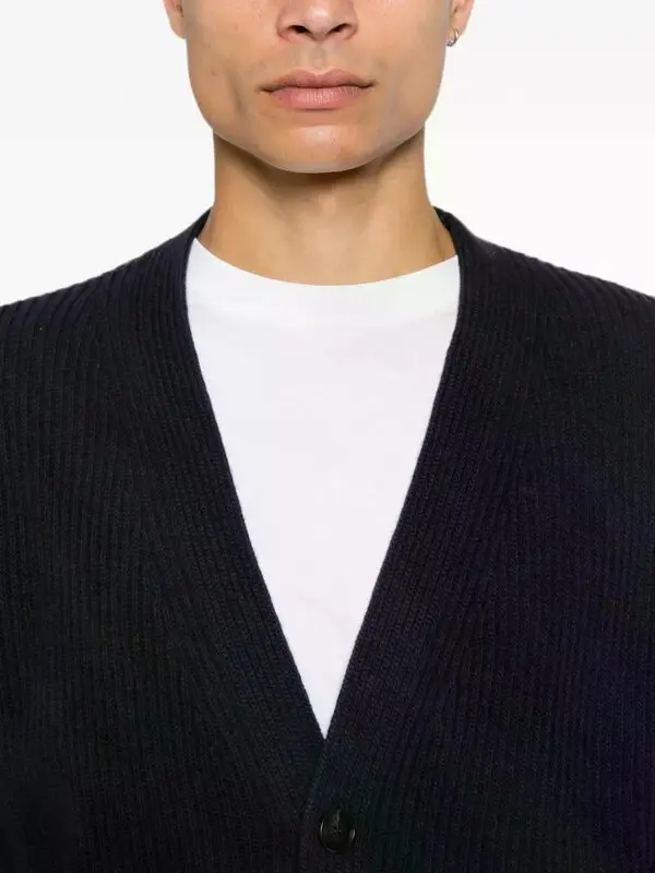 DIANA STUDIO Ribbed Knit V-neck Cardigan - Blue