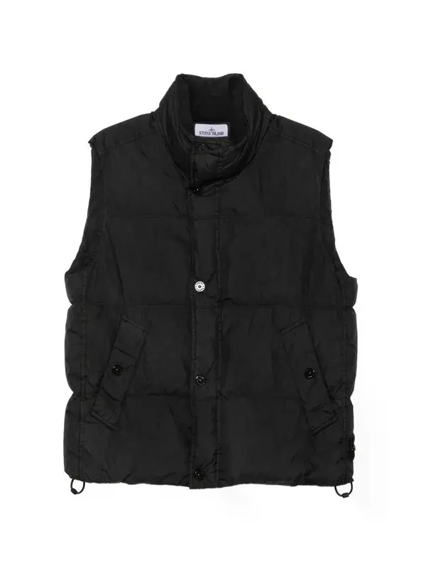 Stone Island Quilted Logo-patch Gilet - Black