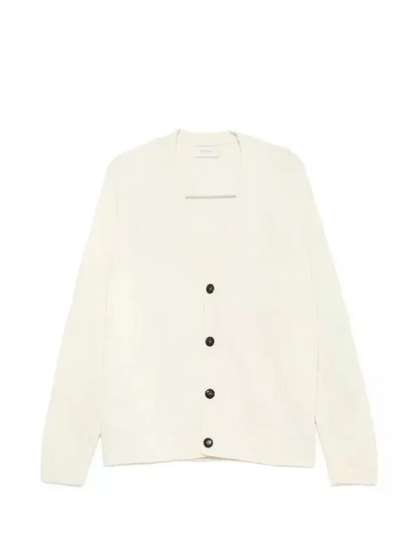 DIANA STUDIO Ribbed-knit V-neck Cardigan - Neutrals