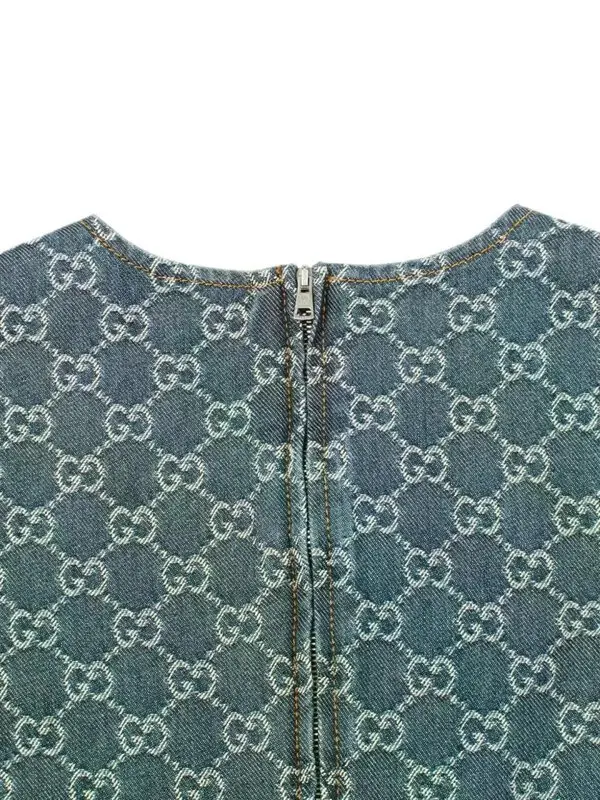 Gucci Gg Pattern Denim Mini Dress