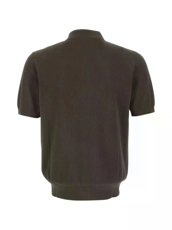 KANGRA Cable-knit Zip-up Polo Shirt