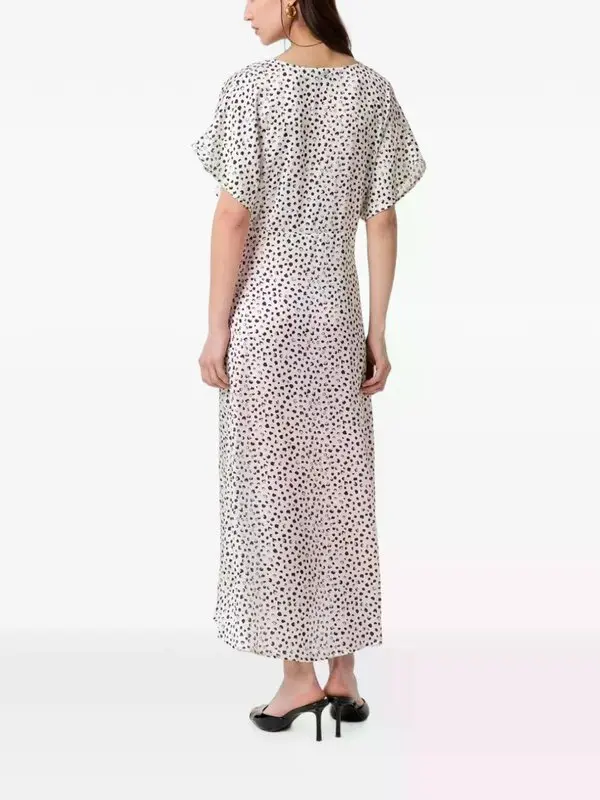 GAELLE PARIS Polka-dot V-neck Midi Dress