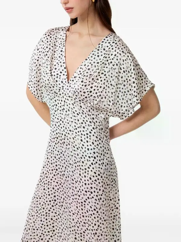 GAELLE PARIS Polka-dot V-neck Midi Dress
