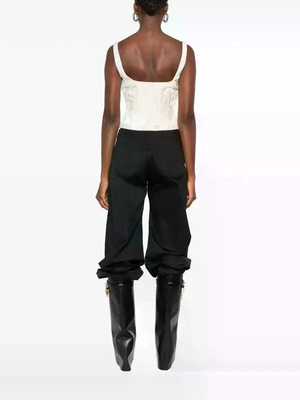 Alexander McQueen Lace-up Floral-jacquard Top