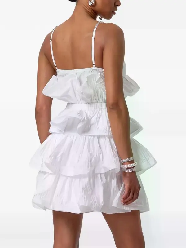 FRACOMINA Ruffled Tiered Mini Dress - White