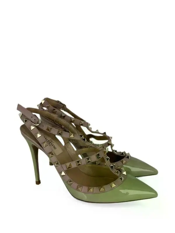 Valentino Garavani Rockstud Ankle Strap Sandals - Green