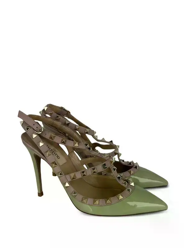Valentino Garavani Rockstud Ankle Strap Sandals - Green