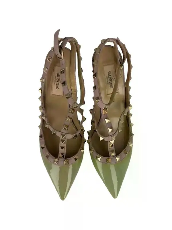 Valentino Garavani Rockstud Ankle Strap Sandals - Green