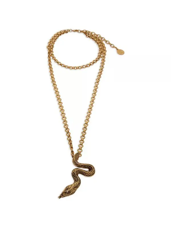 Roberto Cavalli Snake-pendant Chain Necklace - Gold