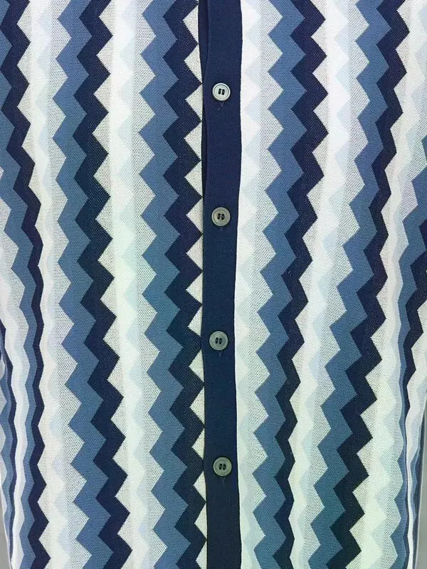 GRAN SASSO Chevron-jacquard Cotton Shirt