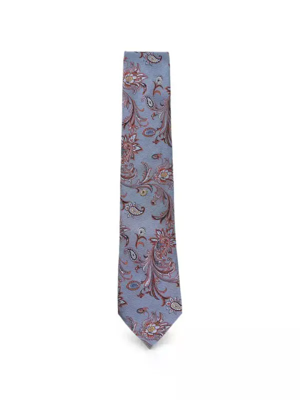 Etro Paisley-print Silk Tie - Grey