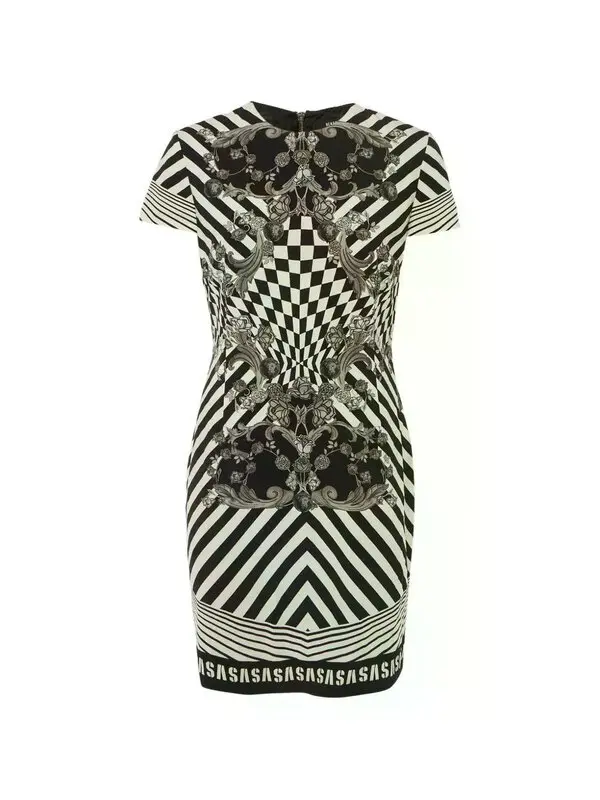 VERSUS Printed Crepe Mini Dress