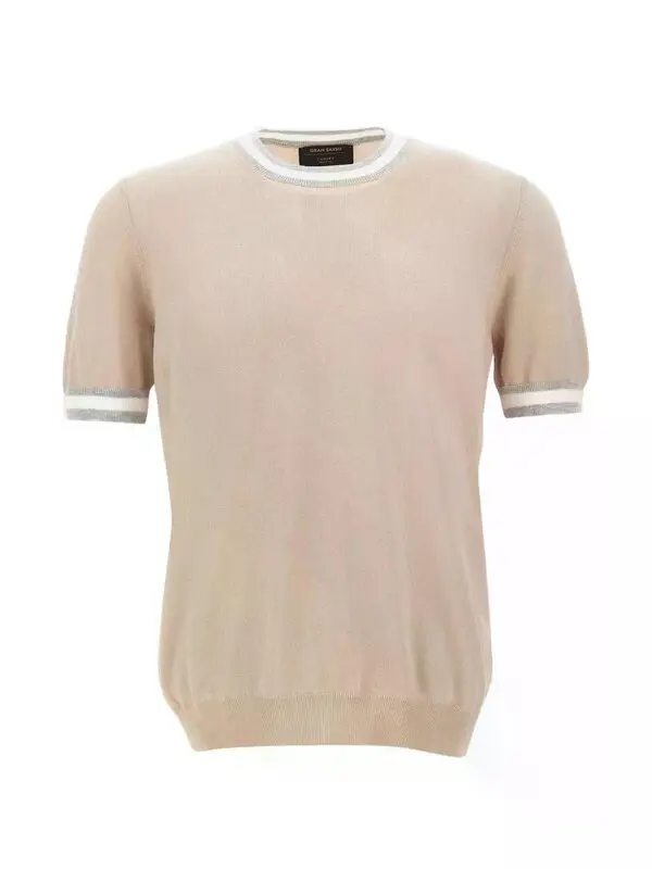 GRAN SASSO Short-sleeved Ribbed-trim Top