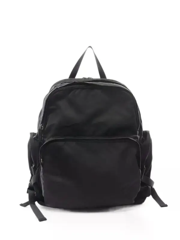 Prada 2000s Triangle Logo Backpack - Black