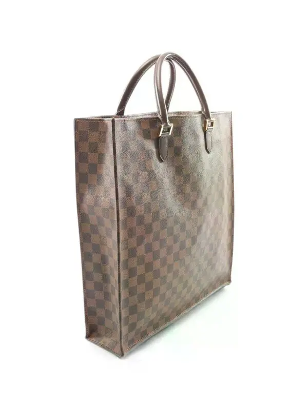 LOUIS VUITTON Damier Ebene Sac Plat Tote Bag - Brown