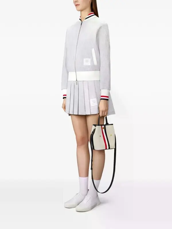 Thom Browne Rwb Stripe Bucket Tote Bag