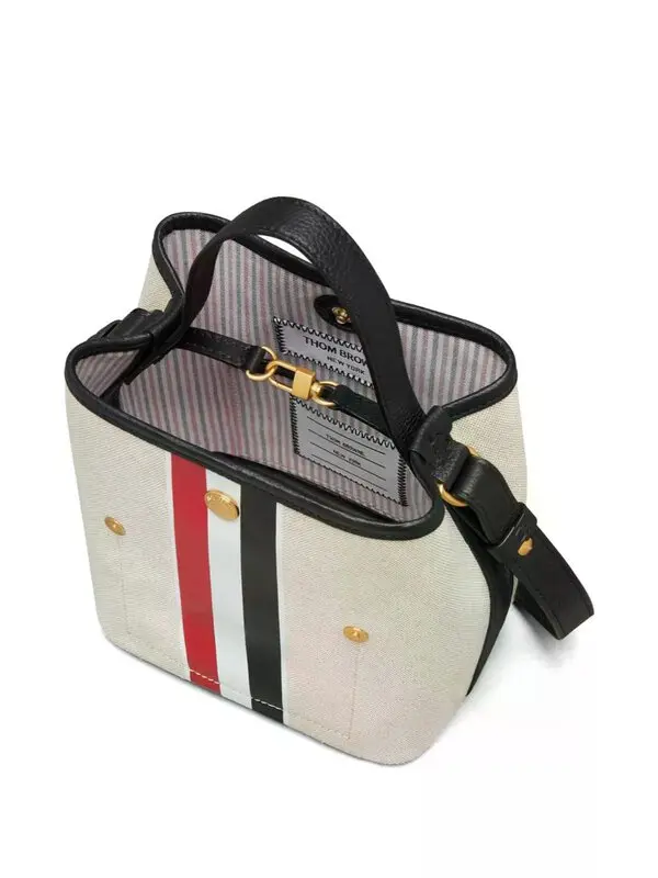 Thom Browne Rwb Stripe Bucket Tote Bag