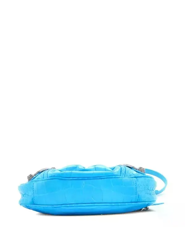 Balenciaga Le Cagole Shoulder Bag Leather With Crystals - Blue