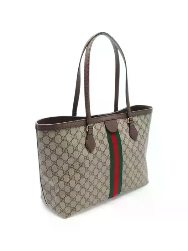 Gucci 2020s Medium Gg Canvas Web-stripe Tote Bag