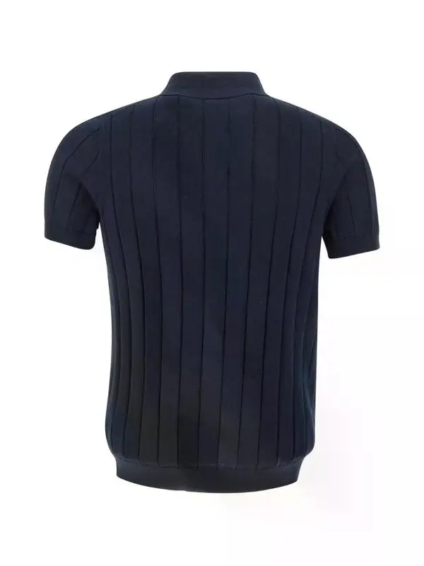 DIKTAT Ribbed-knit Polo Shirt