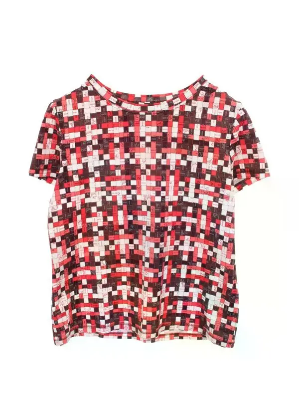 Hermès Bolduc Au Carré Printed Cotton T-shirt - Red