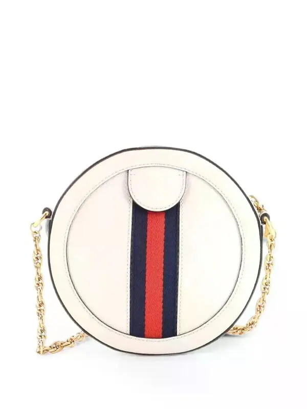 Gucci Ophidia Round Shoulder Bag Leather Mini Crossbody Bag - Neutrals