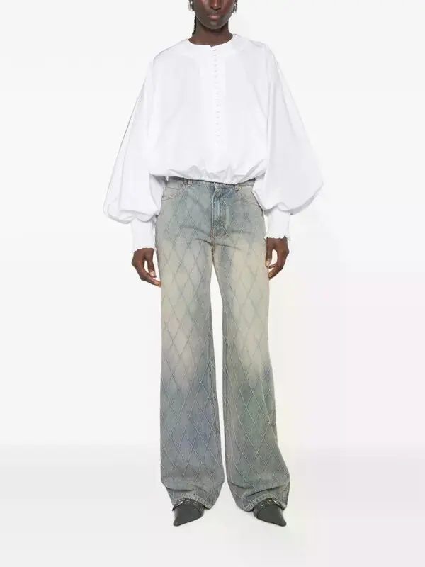 Balmain Buttoned Straight-leg Jeans - Blue