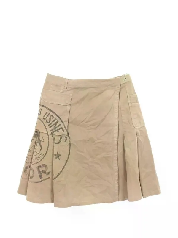 Dior Pleated Wrap Mini Skirt - Neutrals
