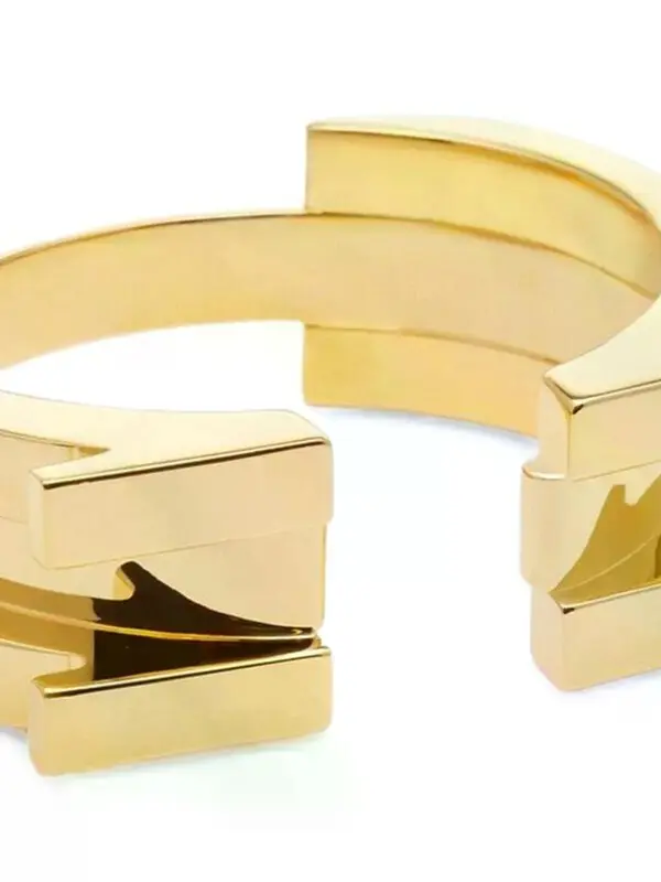Elisabetta Franchi Rigid Cuff Bracelet With Logo Detail
