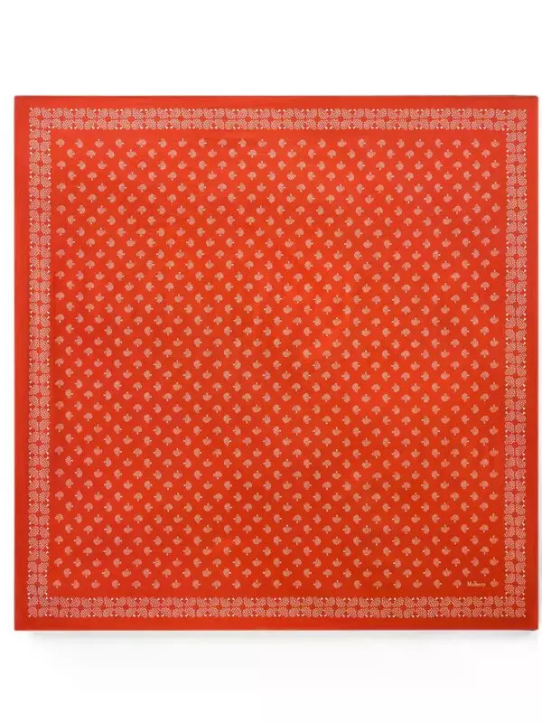 Mulberry Tree-print Cotton Scarf