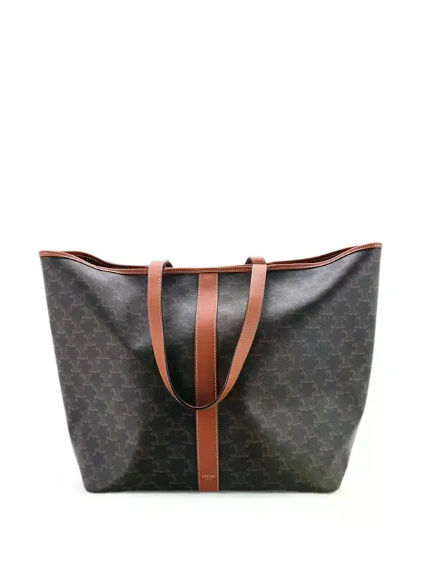 Celine Cabas Zip Triomphe Coated Canvas Medium Tote Bag