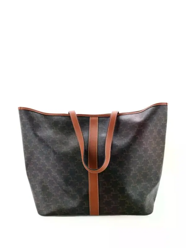 Celine Cabas Zip Triomphe Coated Canvas Medium Tote Bag