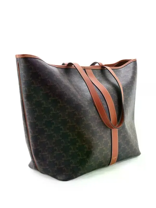 Celine Cabas Zip Triomphe Coated Canvas Medium Tote Bag