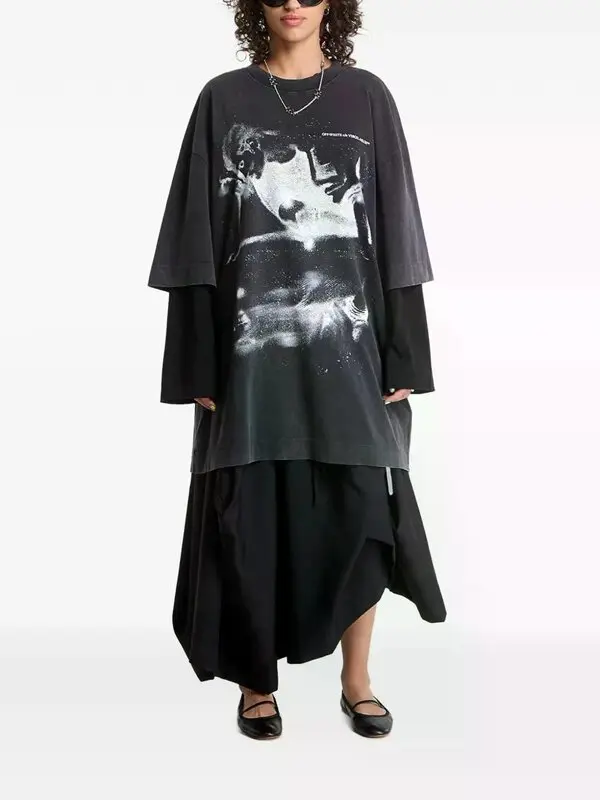 Off-White Dreaming Narciso Graphic-print Mini T-shirt Dress - Black