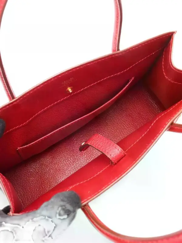 Hermès 2002 Tpm White Bus Handbag - Red