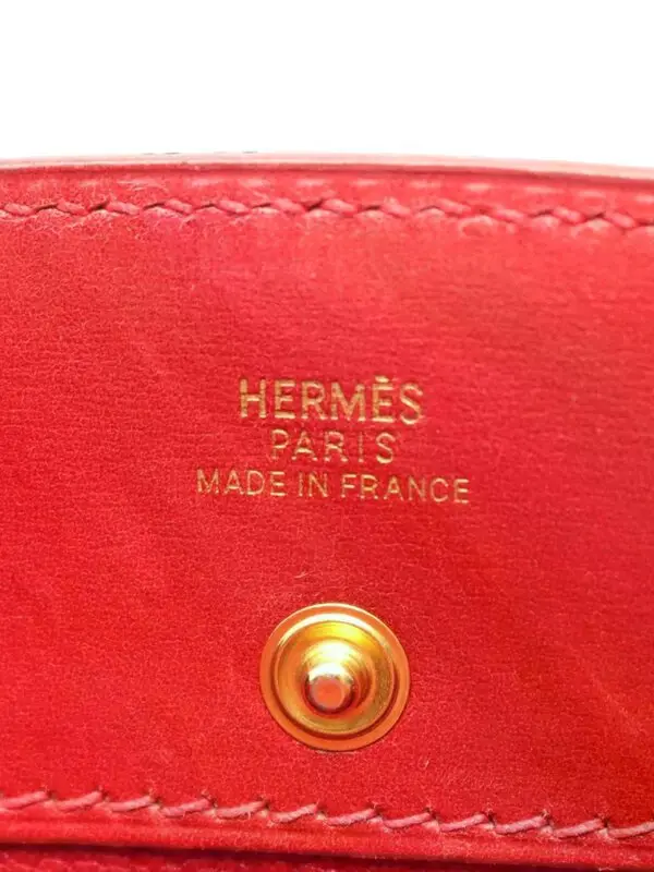 Hermès 2002 Tpm White Bus Handbag - Red