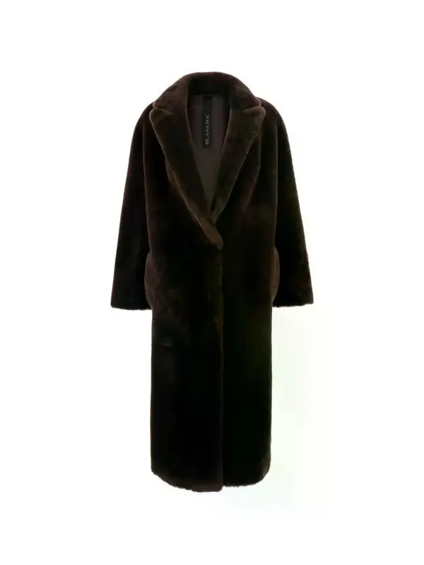 BLANCHA Long-sleeve Shearling Coat - Brown
