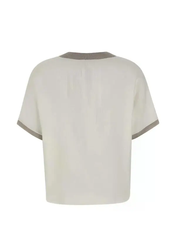 GRAN SASSO Micro-ribbed V-neck Sweater - Neutrals