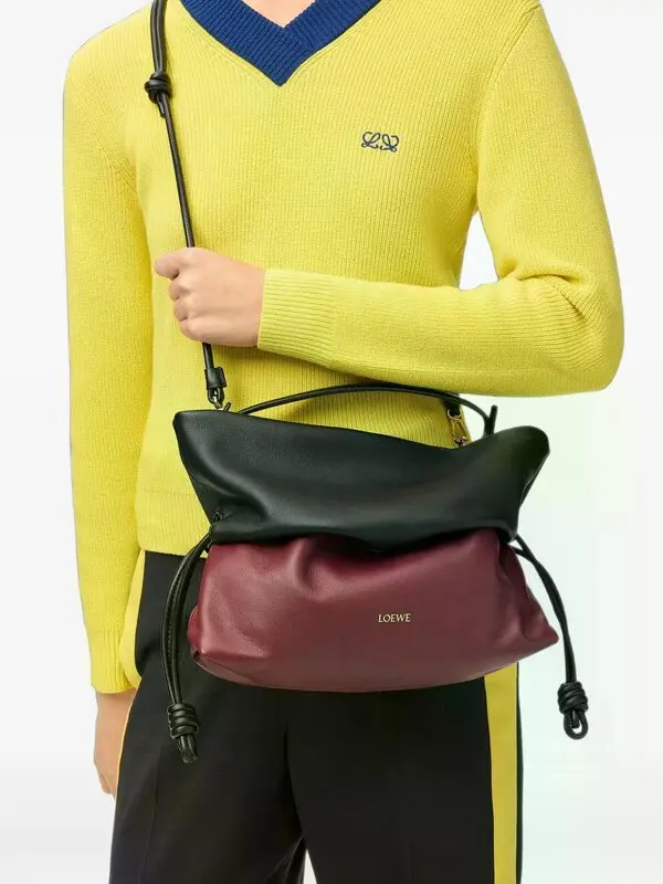 Loewe Flamenco Rolled Drawstring Tote Bag - Black