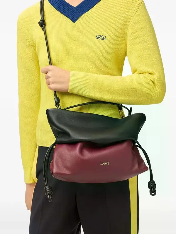 Loewe Flamenco Rolled Drawstring Tote Bag - Black