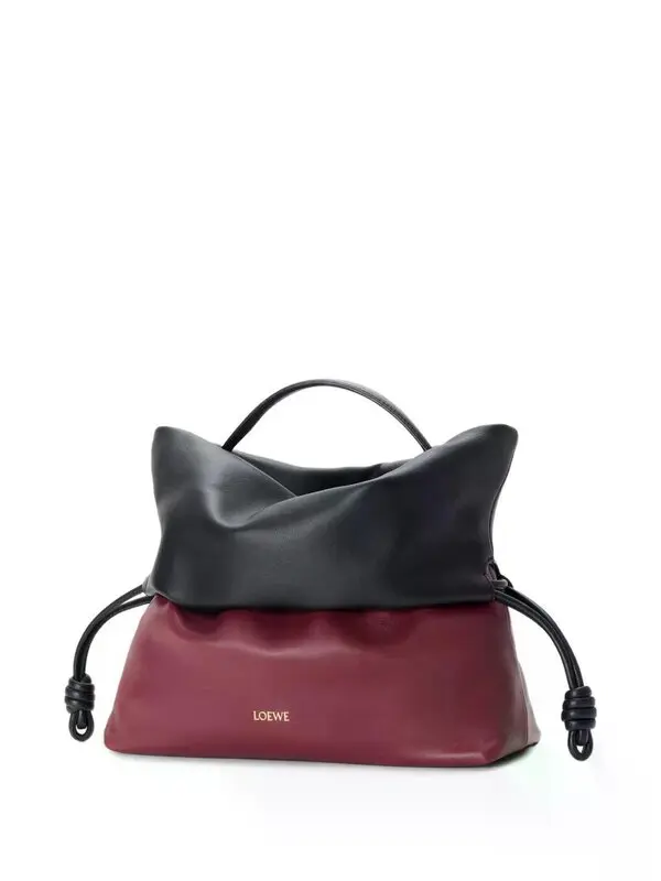 Loewe Flamenco Rolled Drawstring Tote Bag - Black