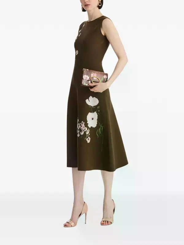 Oscar De La Renta Floral Print Clutch Bag